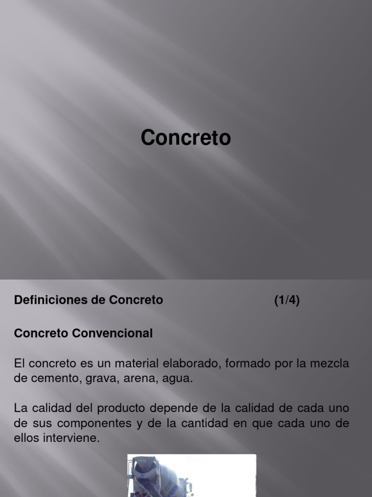 Definición y Componentes del Concreto | PDF | Hormigón | Cemento