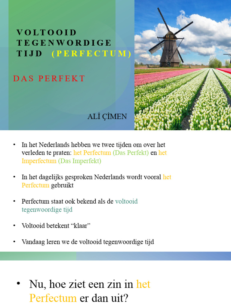 Voltooid Tegenwoordige Tij - Perfectum | PDF