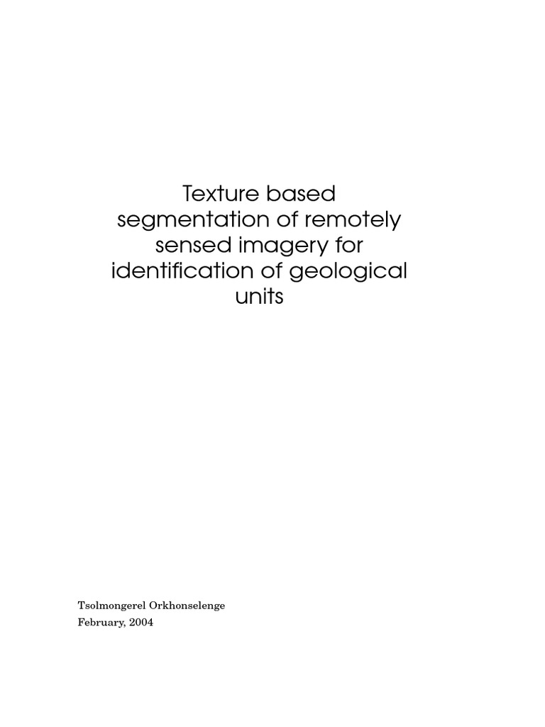 Texture Based Segmentation Of Remotely Sensed Imagery Pdf Image