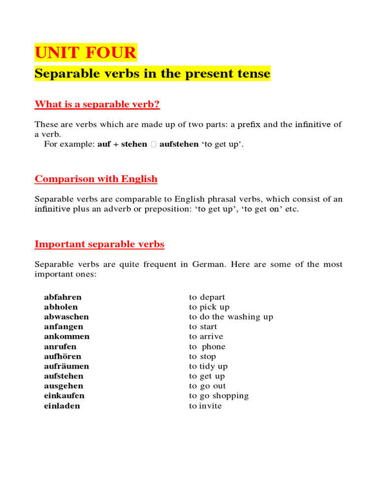 Unit Four | PDF | Verb | Linguistics