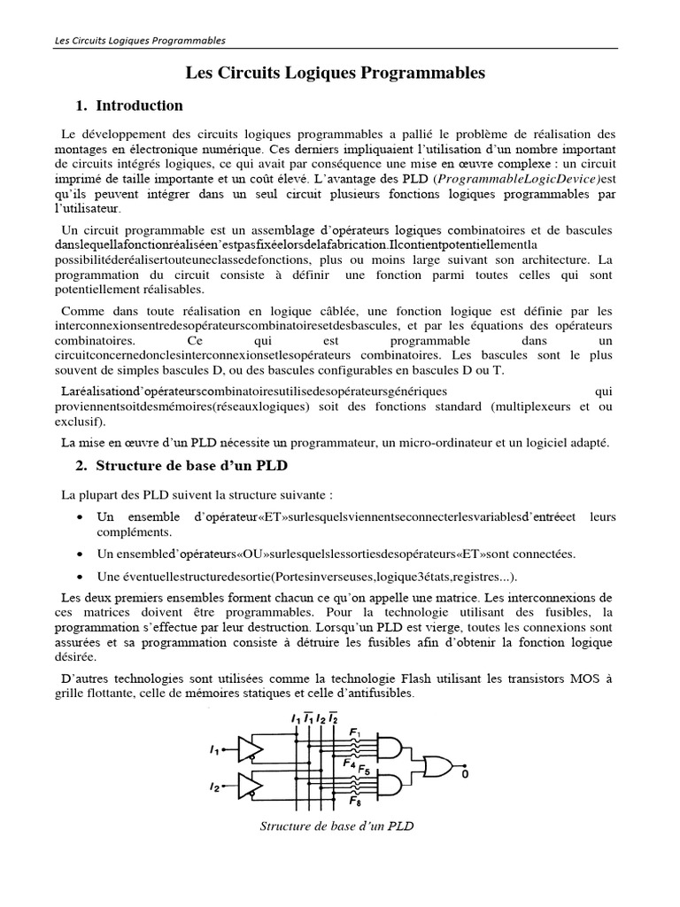 Circuits Logiques Programmables : PLD | PDF | Ingénierie informatique ...