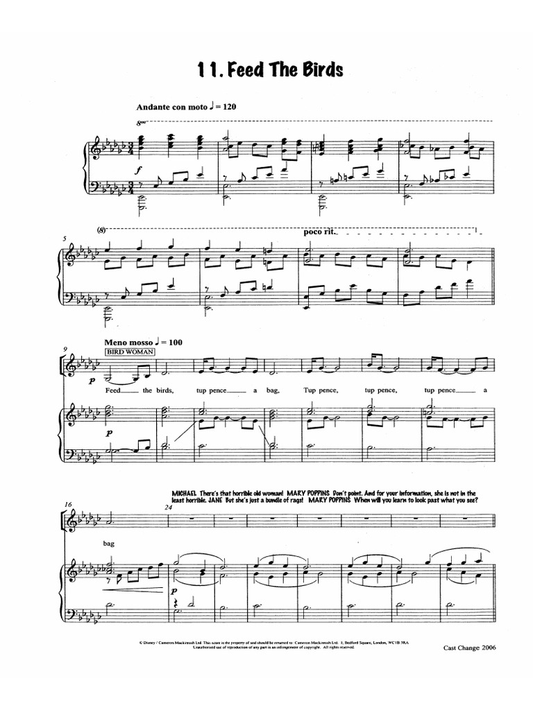 Mary Poppins-Feed The Birds-SheetsDaily | PDF