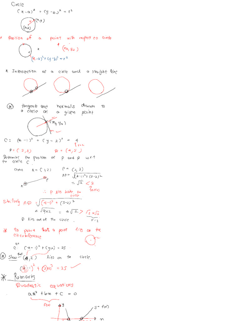 Circle - Note and Questions | PDF