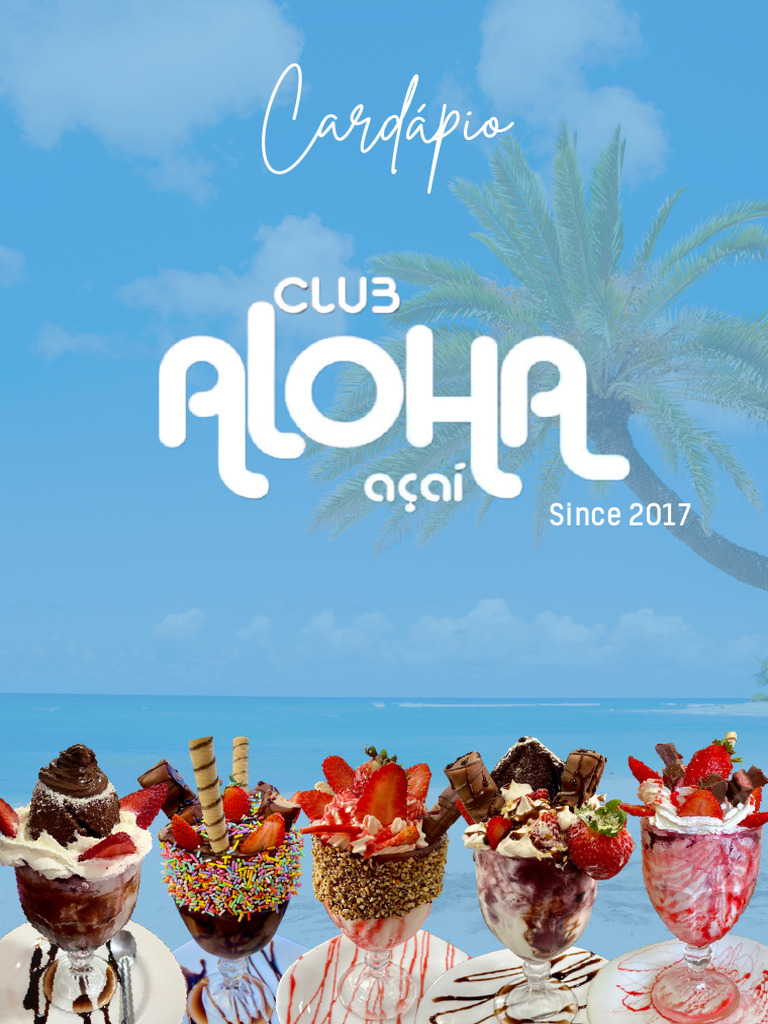 Cardápio Açaí e Sorvetes Aloha | PDF | Chocolate | Confeitaria