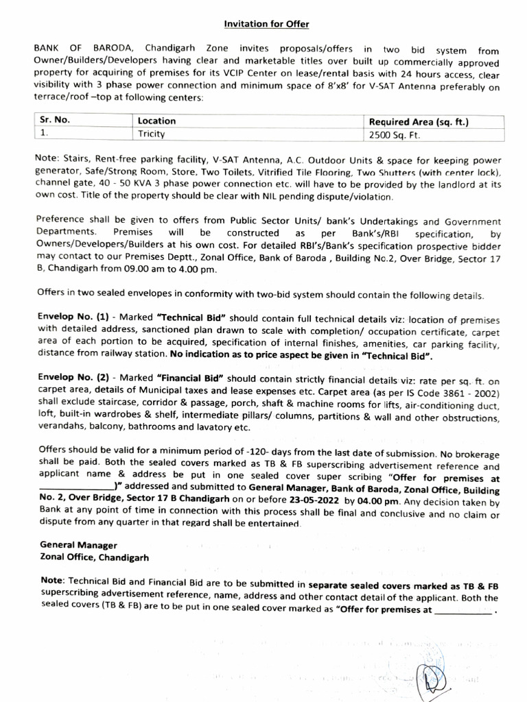 Invitation For Offer 02 22 | PDF | Technology & Engineering