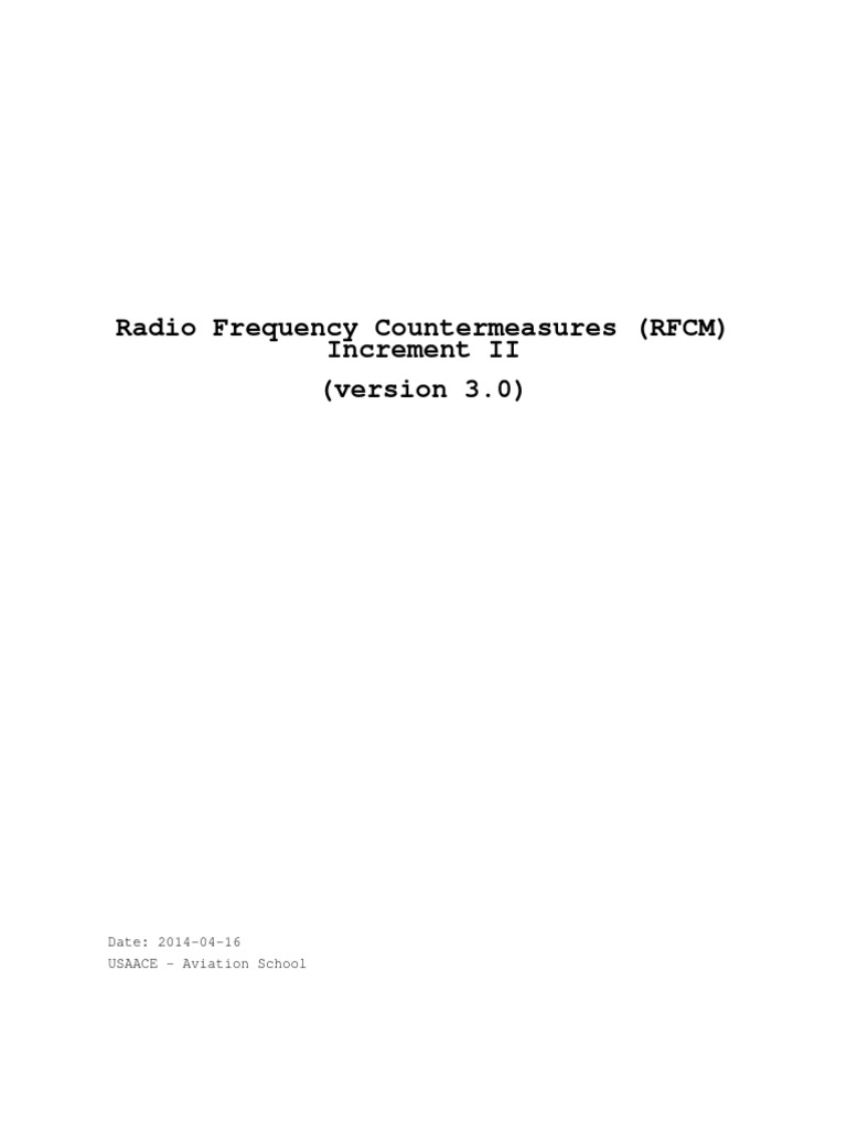 Radio Frequency Countermeasures (RFCM) Increment II (Version 3.0) | Download Free PDF ...
