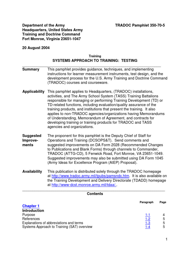 Training: Purpose 4 References 5 Explanations of Abbreviations and ...