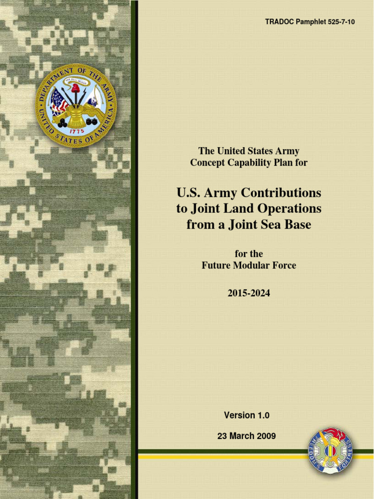 U.S. Army Contributions To Joint Land Operations From A Joint Sea Base ...