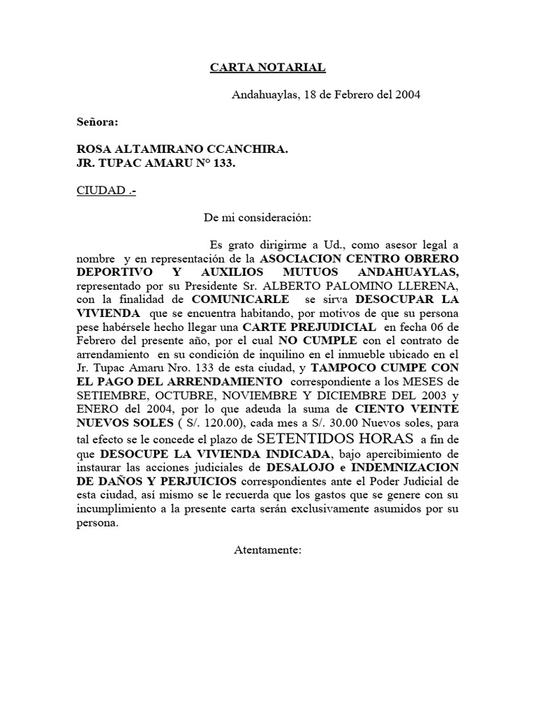 Carta Notarial | PDF