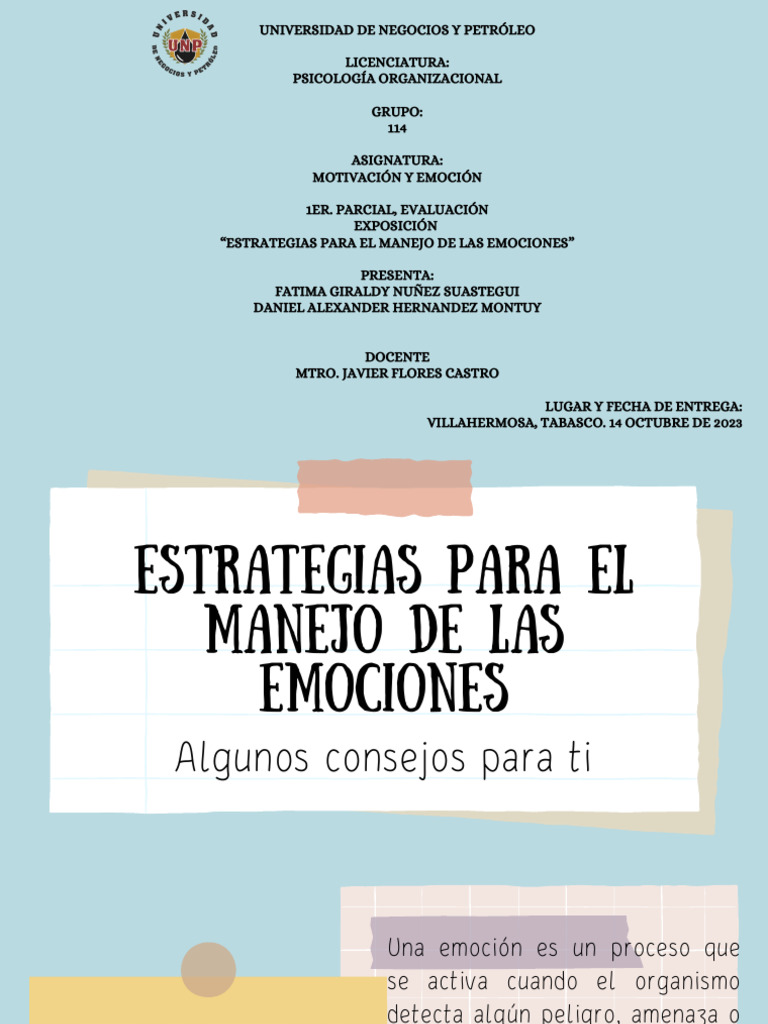 Estrategía para El Manejo de Las Emociones | PDF | Las emociones | Inteligencia emocional
