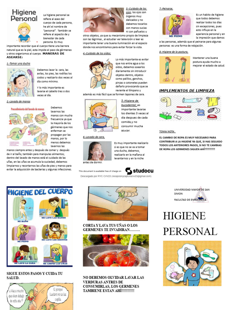Triptico de Higiene Ayuda Removed | PDF | Higiene