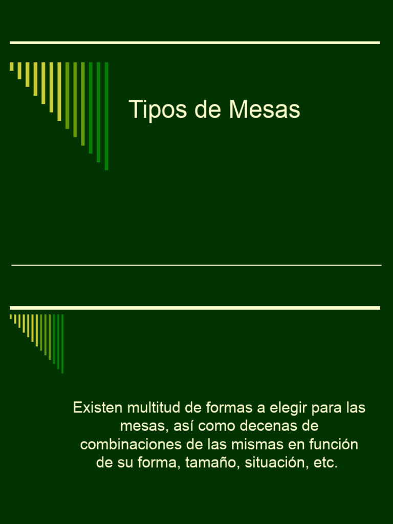 Tipos de Mesas | PDF