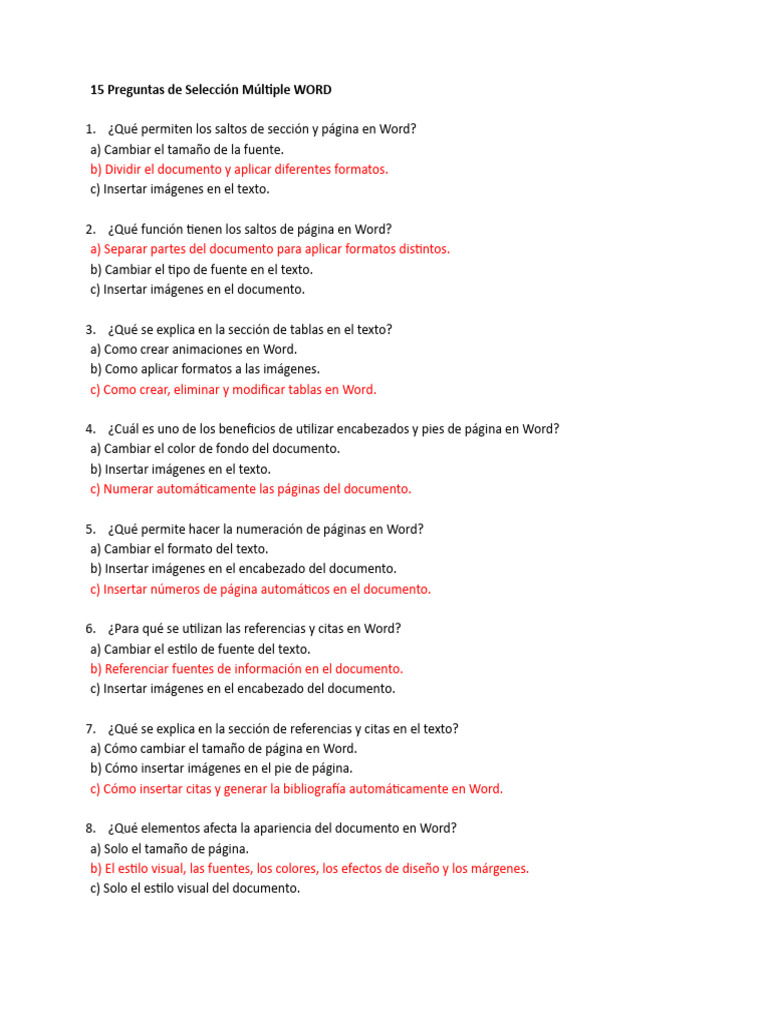 Bateria de Preguntas | PDF | Microsoft PowerPoint | Microsoft Excel