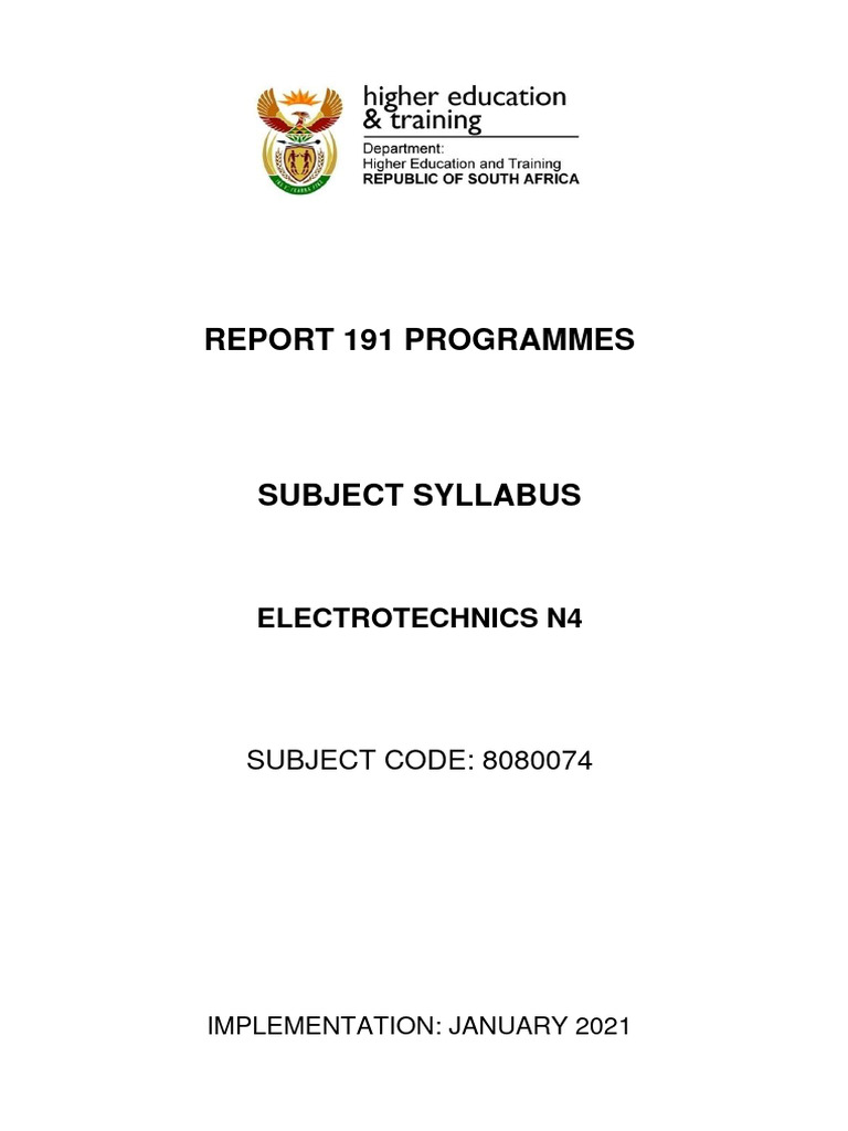 N4 Electrotechnics | PDF | Ac Power | Electric Motor
