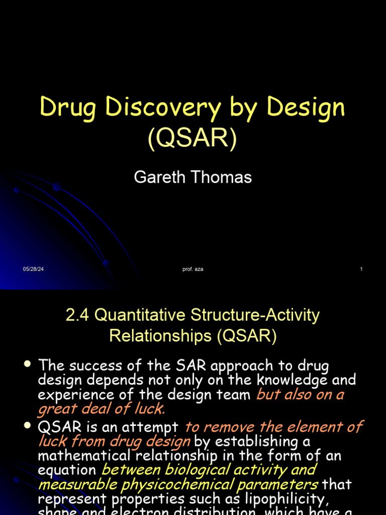 Drug Discovery by Design - QSAR | PDF | Quantitative Structure–Activity ...