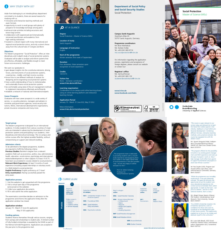 Folder Social Protection MSC | PDF | Academic Degree | Educational Technology