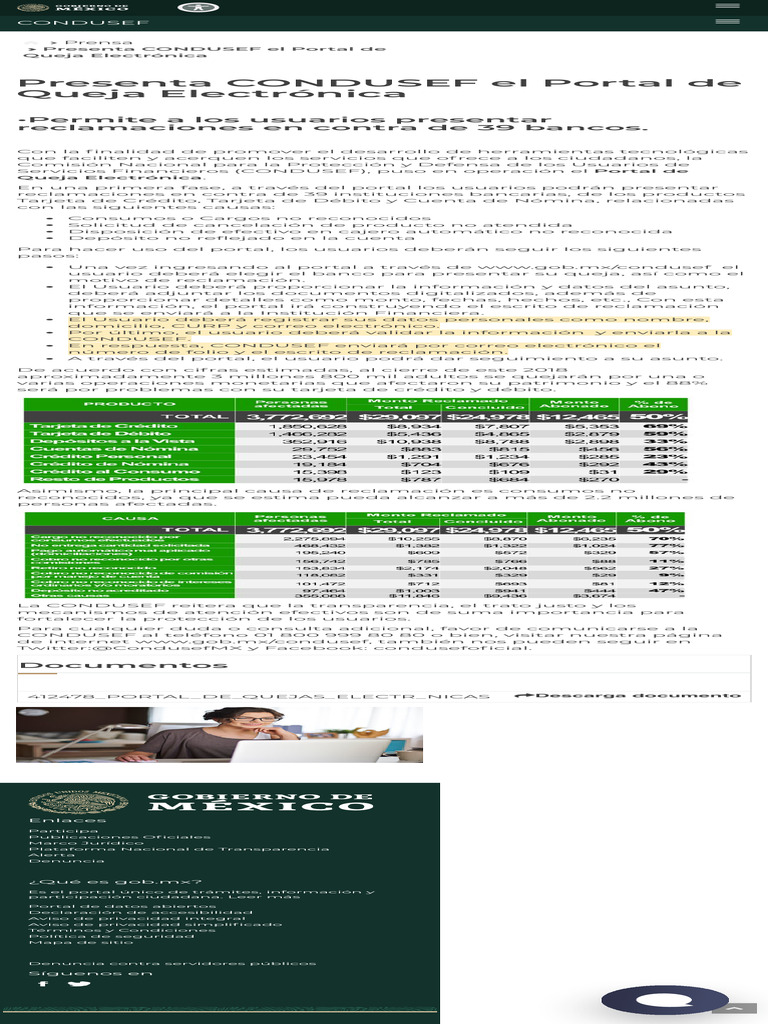 Lanzamiento del Portal de Quejas CONDUSEF | PDF | Bancos | Tarjeta de ...