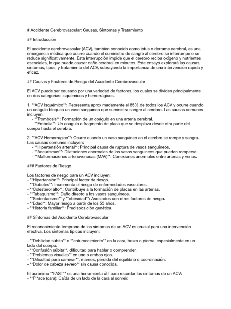 Acv | PDF | Carrera | Trombosis