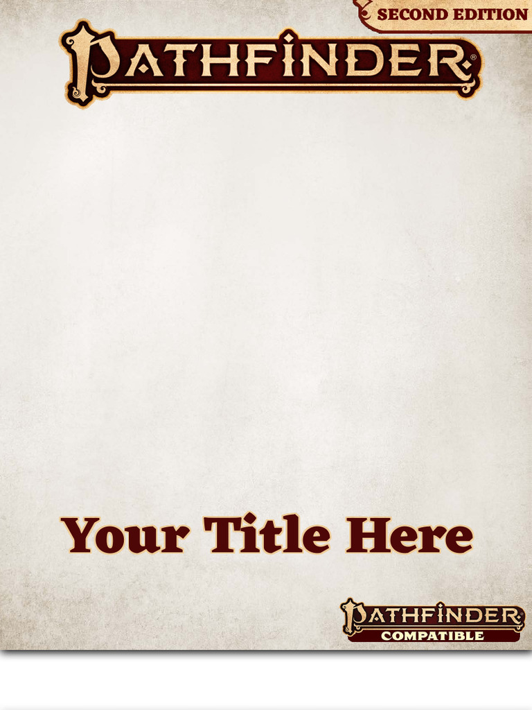 Pathfinder 2nd Edition Homebrew Template - GM Binder | Download Free ...