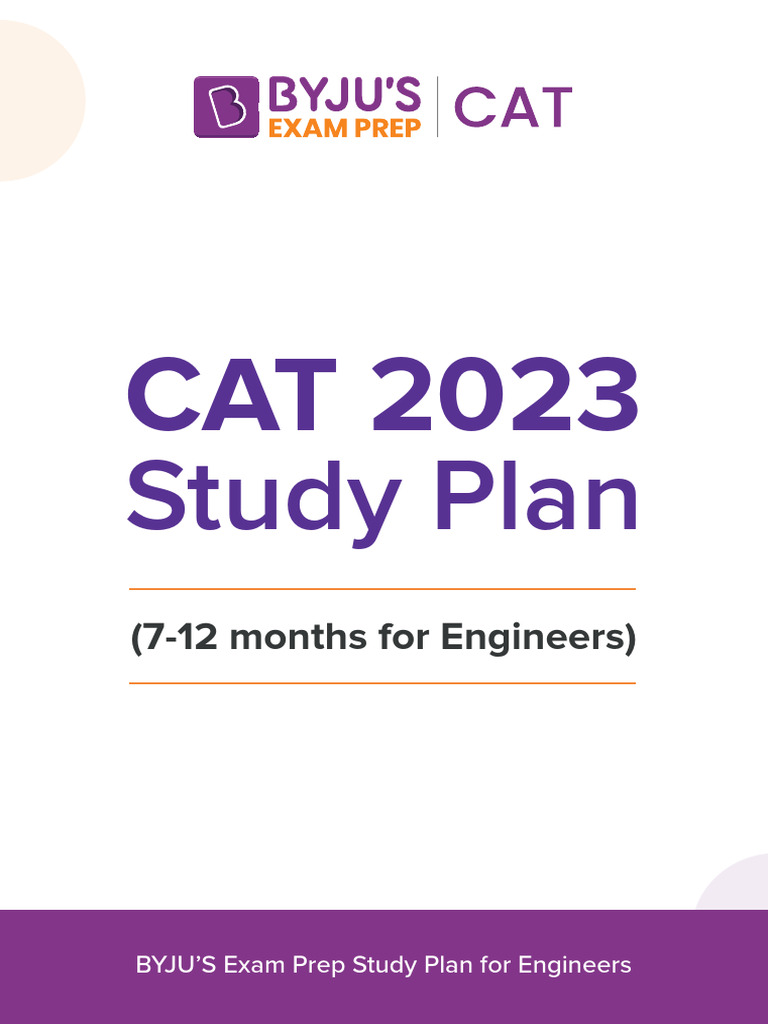 Cat 2023 Study Plan Engineers Copy 2 13 | PDF | Reading Comprehension | Equations