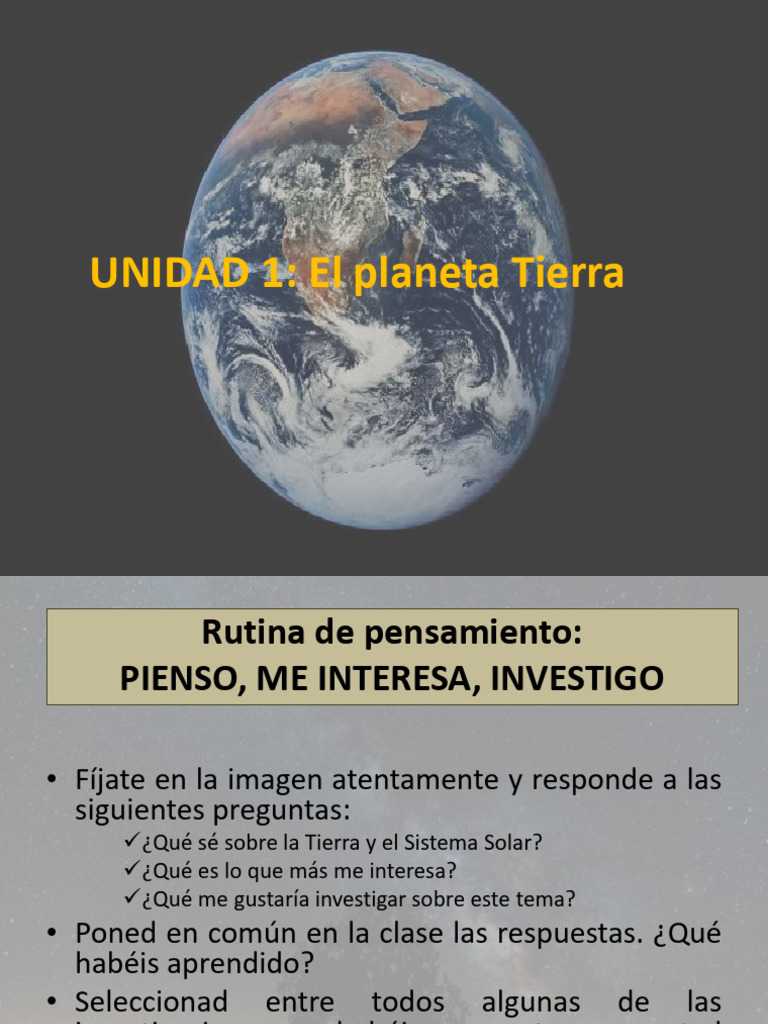 Unidad 1. El Planeta Tierra | PDF | Universo | Tierra