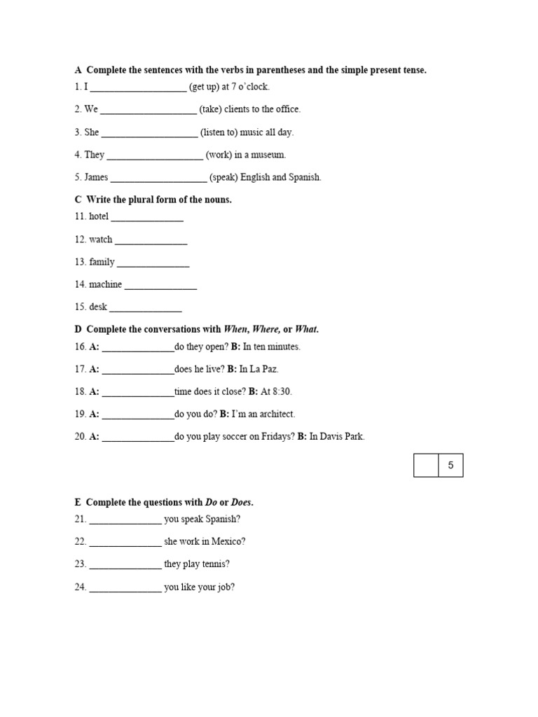 english exercises | PDF | Language Mechanics | Syntax