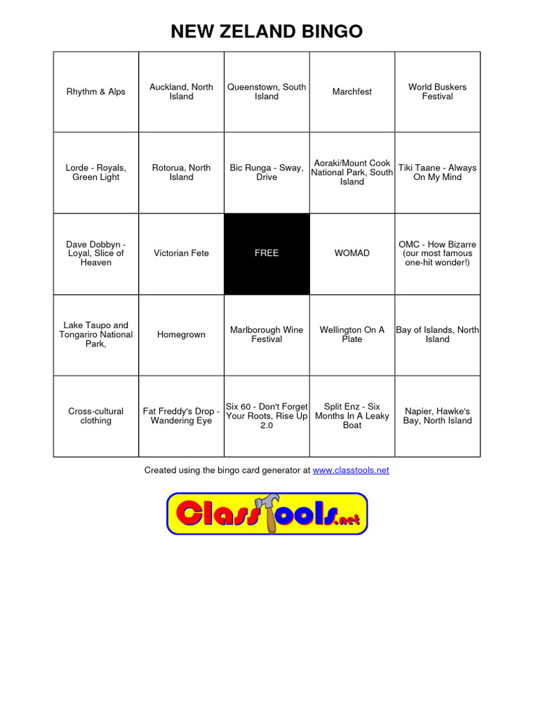 Bingo | PDF | New Zealand | Musicians