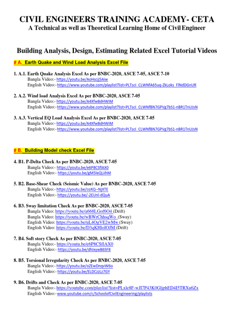 Civil Engineering Excel Tutorials & Resources | PDF | Microsoft Excel