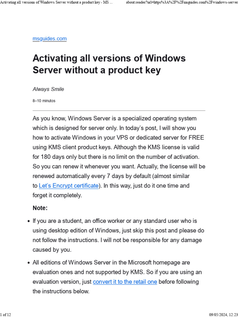 Activating All Versions of Windows Server Without A Product Key - MS ...