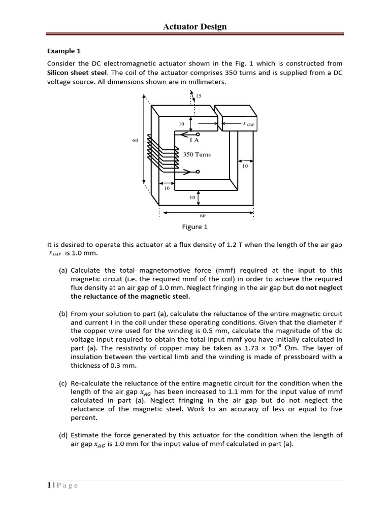 Actuator Design Examples | PDF | Inductor | Electrical Engineering