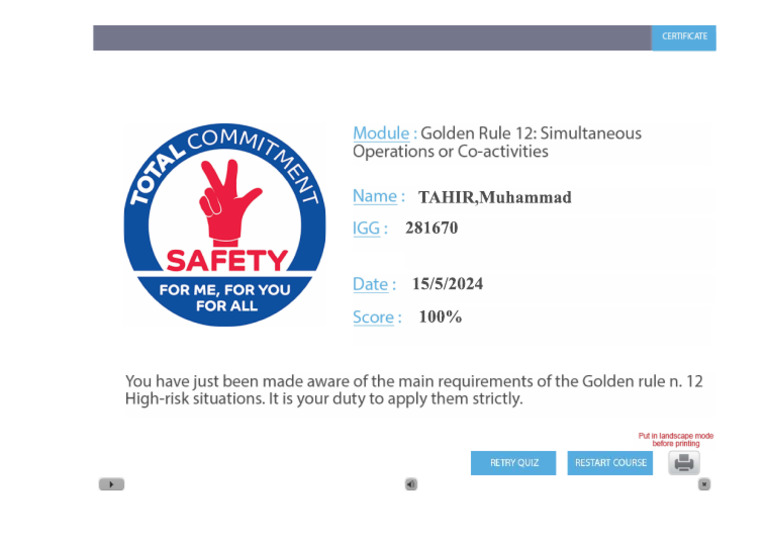 Golden Rule - 12 Simultanous Operations or Co-Activities | PDF