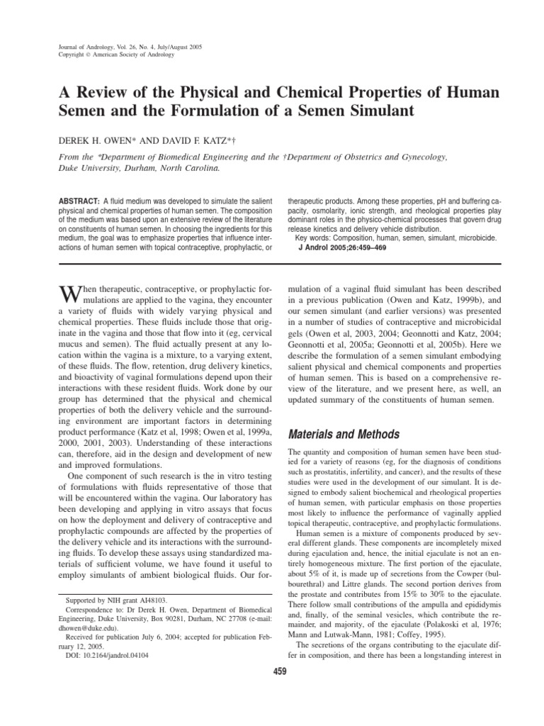 Journal of Andrology - 2013 - Owen - A Review of The Physical and ...