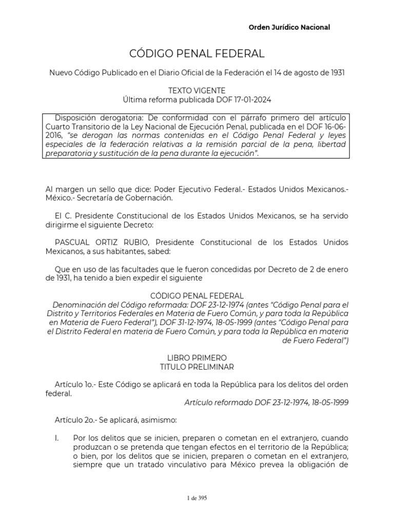 CODIGO PENAL FEDERAL | Descargar gratis PDF | Multa (pena) | Castigos