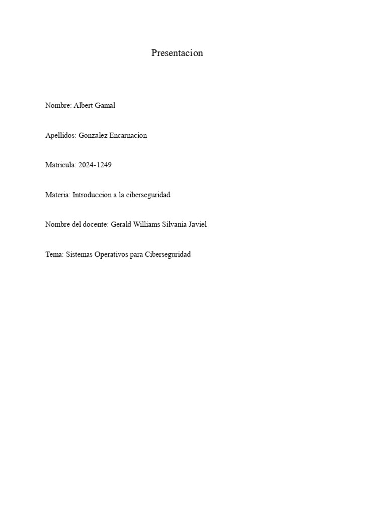 Tarea 1 Introduccion A La Ciberseguridad | PDF | Distribución de Linux ... Tarea 1 Introduccion A La Ciberseguridad | PDF | Distribución de Linux ...