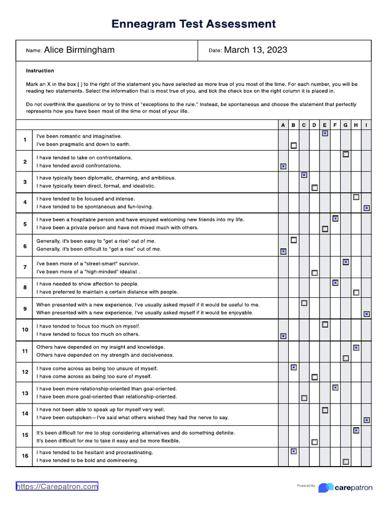 Enneagram Test Example | Download Free PDF | Enneagram Of Personality ...