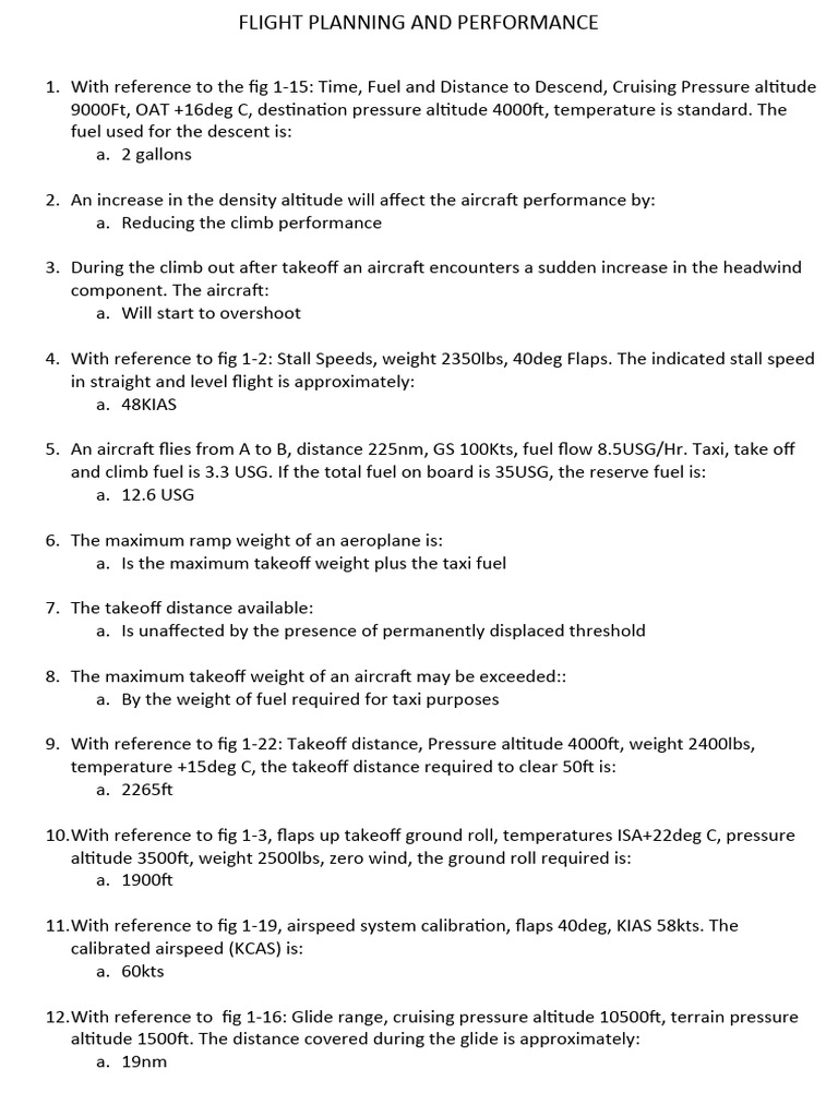 Flight Planning and Performance Analysis | PDF | Airspeed | Takeoff