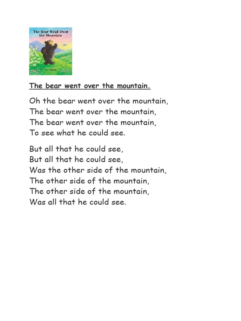 The Bear Went Over The Mountain | PDF | Poetry