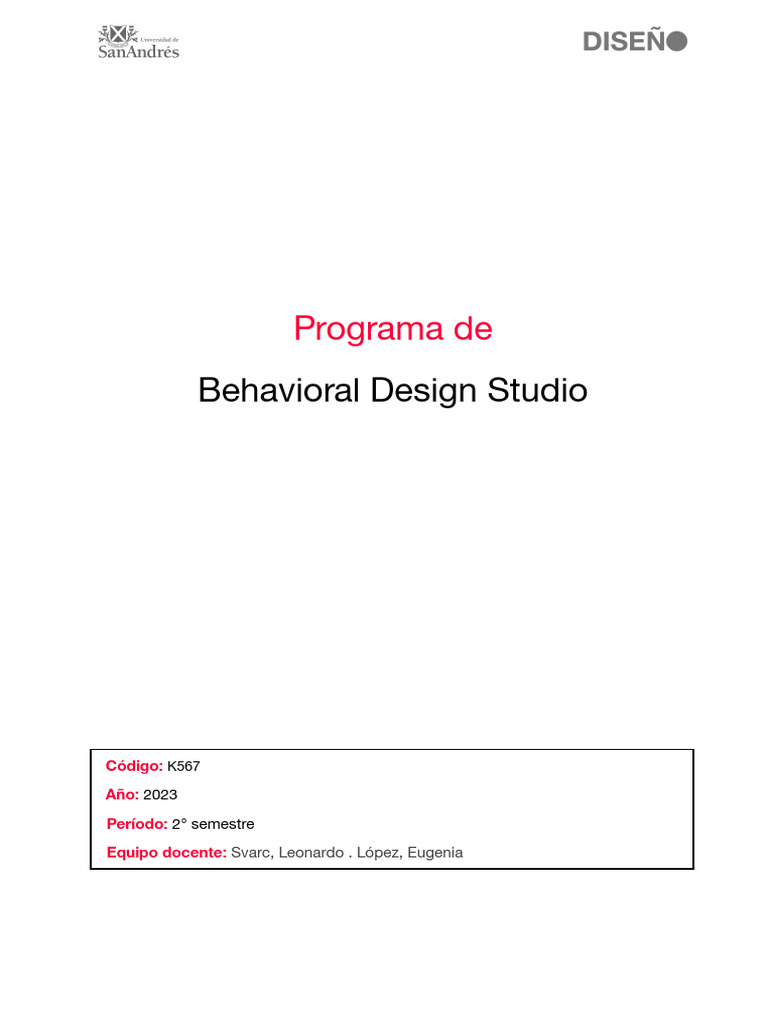 k567 Behavioral Design Studio | PDF | Diseño | Mente