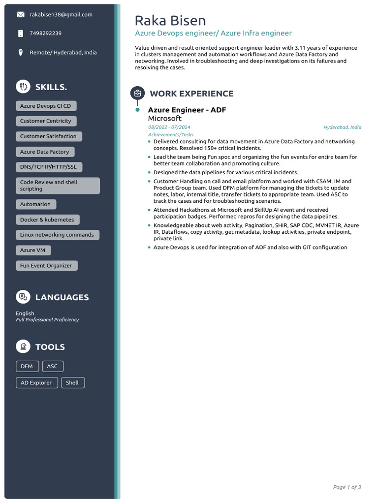 Raka's Resume | PDF | Microsoft Azure | Computer Cluster