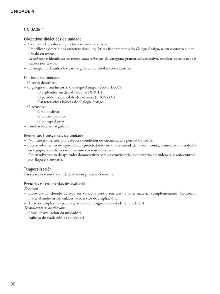 Ling Lit 1bach Programacion Uni4 | PDF