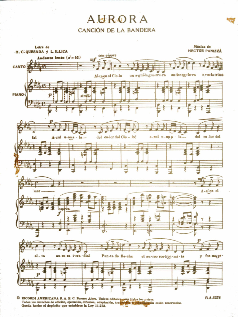 Letra y Música de "Aurora" | PDF