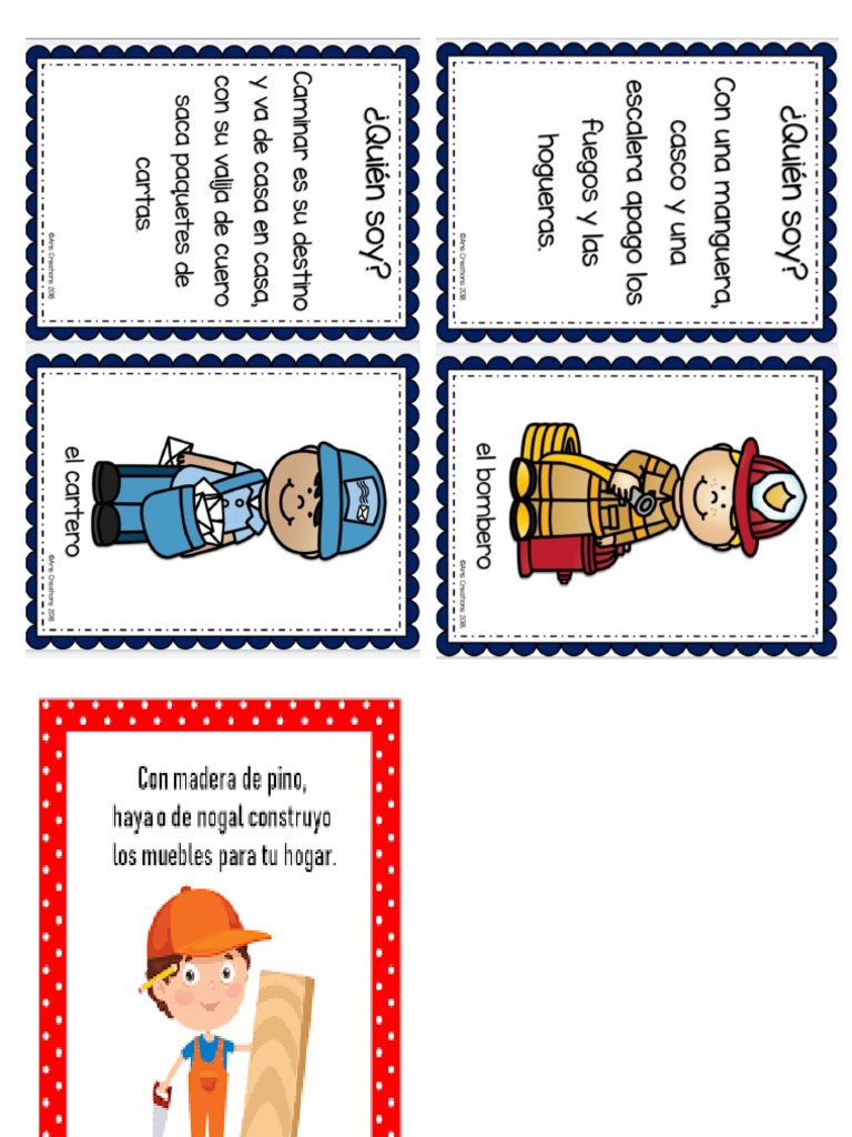 Adivinanzas Oficios y Profesiones | PDF