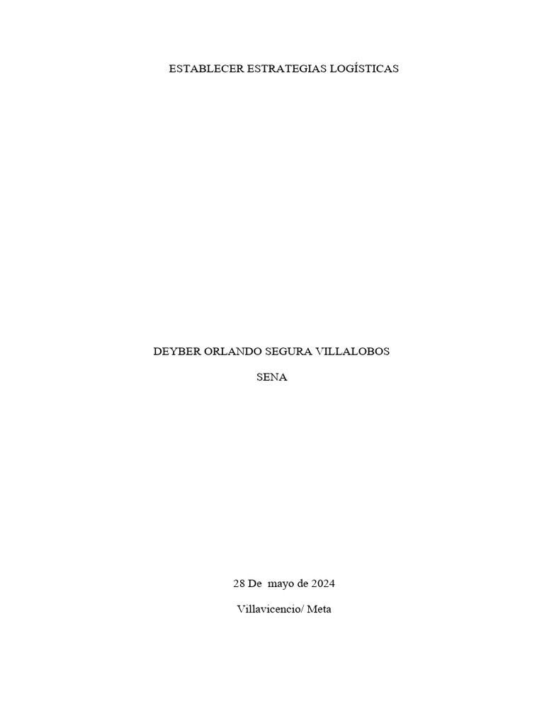 Actividad Marco Estrategico de La Gestion Logistica | PDF | Logística ...