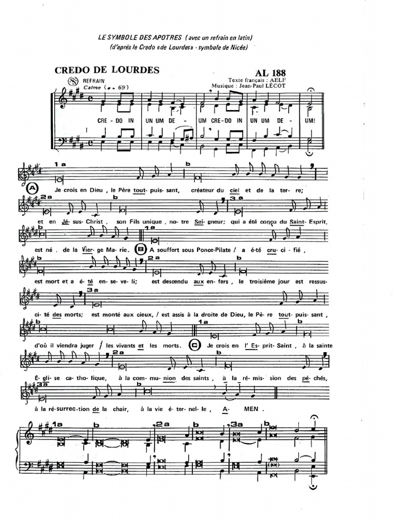 Credo de Lourdes 1-2 | PDF