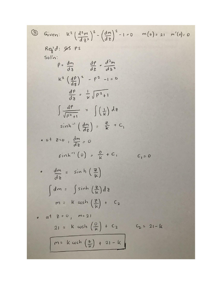 Solution To A Second Order DE | PDF