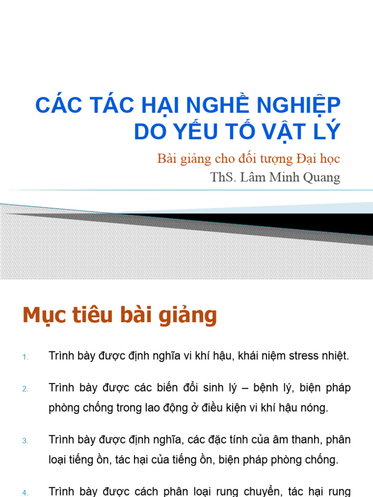 Cac Tac Hai Nghe Nghiep Do Yeu To Vat Ly | PDF