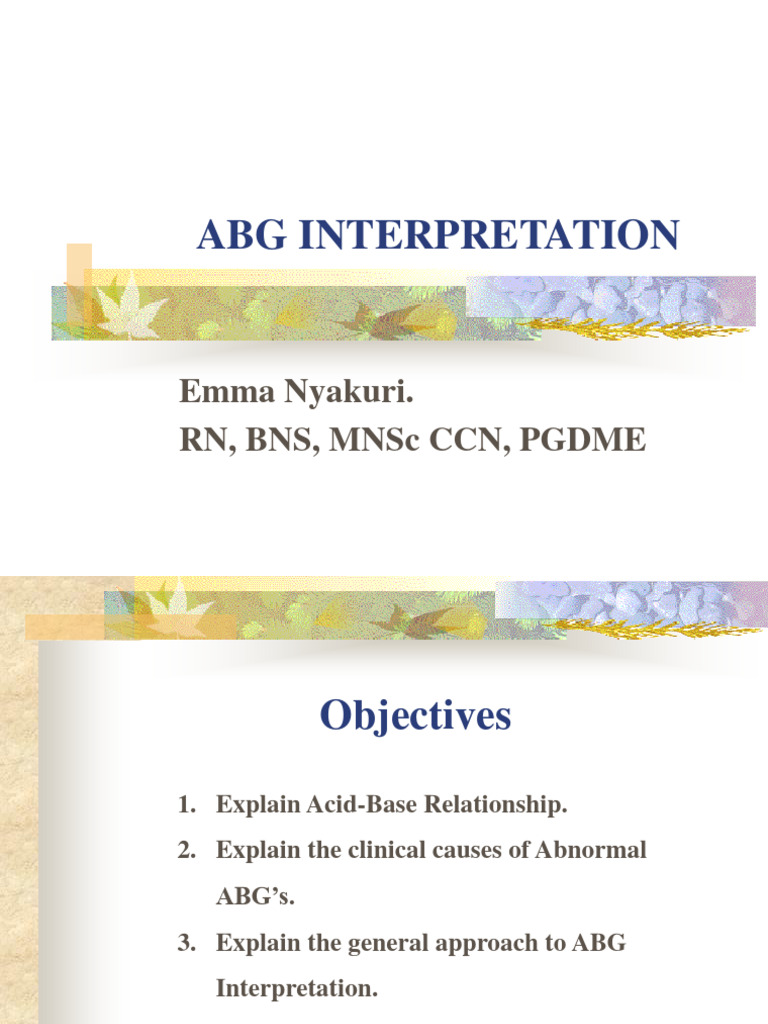 ABG Lecture 1 | PDF | Physiology | Intensive Care Medicine