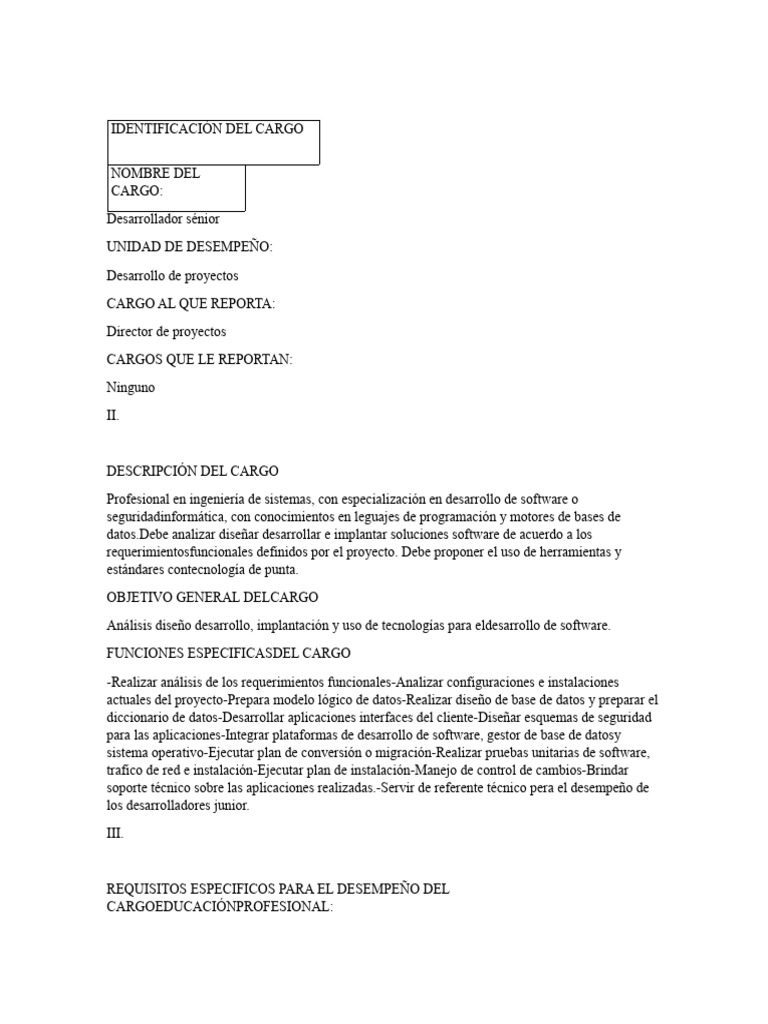 Formato de Cargos | PDF