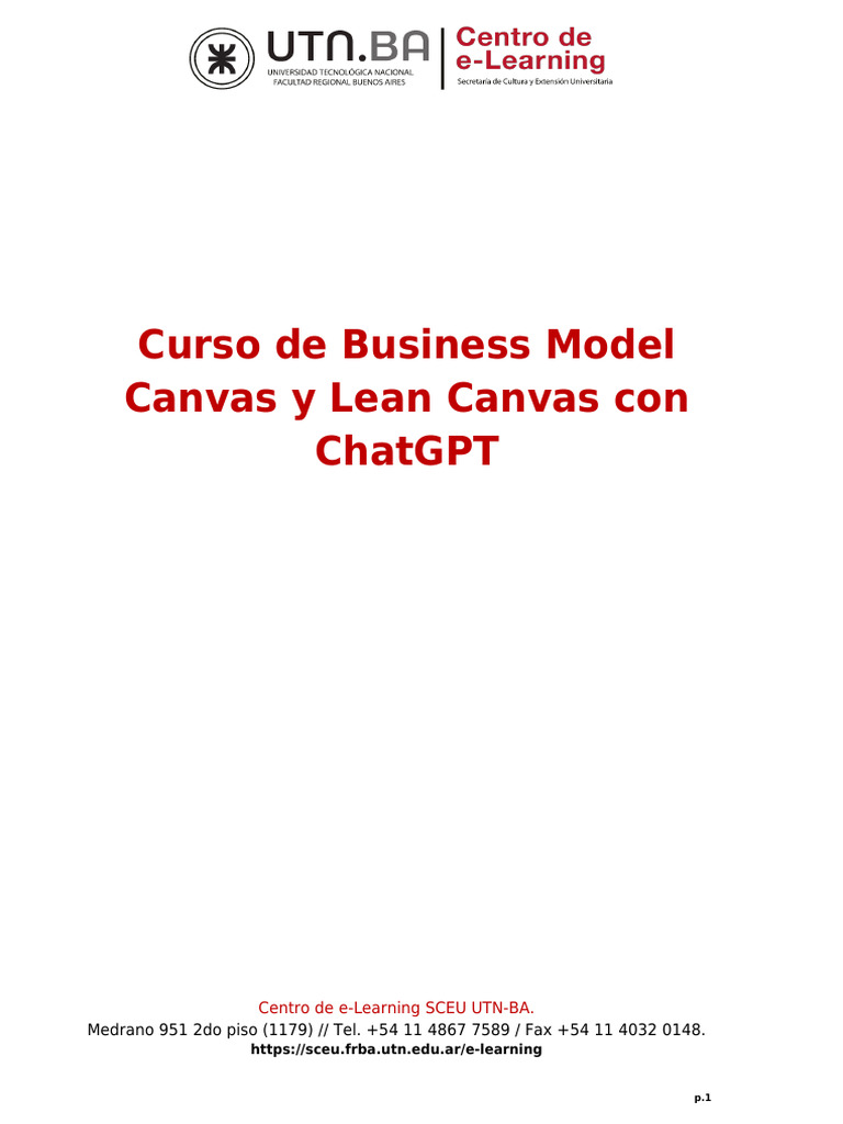 Curso de Business Model Canvas y Lean Canvas con ChatGPT_ | PDF ...