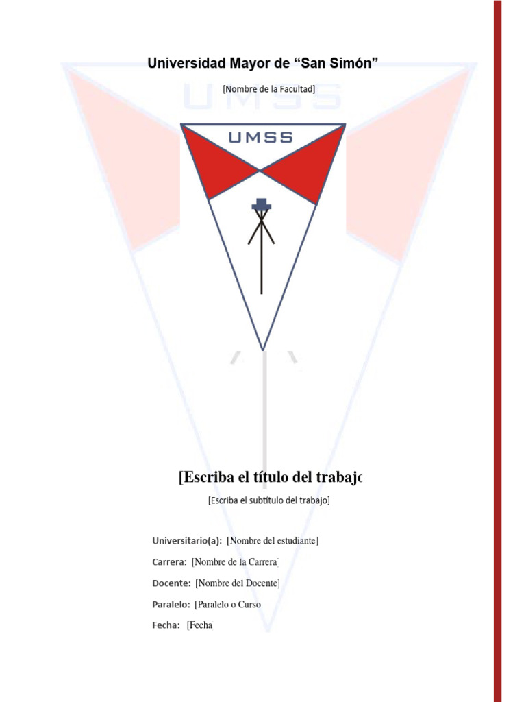 Caratula Umss - Fce | PDF